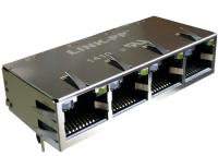 China 08261D4TM1-F POE RJ45 Connector Quad Port 1x4 Gigabit Magjack 10/100/1000 Lan for sale