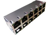 China 0879-2G6R-54 12Port Rj45 Stacked Connectors 2x6 10/100/1000Base-T Magnetic for sale