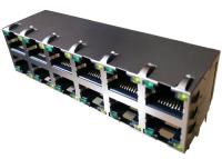 China 0879-2G6R-54 12Port Rj45 Stacked Connectors 2x6 10/100/1000Base-T Magnetic for sale