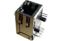 China Tyco 5-1605706-7 Magnetic RJ45 Jack 1X1 Connector Shielded With Leds 5-1605706-2 for sale