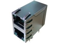 China 1-6368011-2 Modular Jack 2X1 Stacked Rj45 8 POSITION CAT 5 Shielded 6368011-7 for sale
