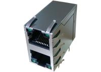 China 1-6368011-3 ,  1-6368011-4 2X1 Stacked Rj45 Female Jack 8 POSITION Shielded w/LED for sale