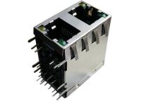 China 1-6368011-3 ,  1-6368011-4 2X1 Stacked Rj45 Female Jack 8 POSITION Shielded w/LED for sale