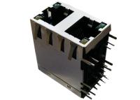 China 6368011-2 , 6368011-3 Dual Port 2X1 Stacked Rj45 Female Jack 8 POSITION for sale