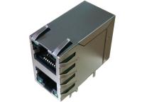 China ARJM21A1-A12-AA-EW2 2x1 Ethernet Stacked Rj45 Jack With 10/100 Base-T for sale