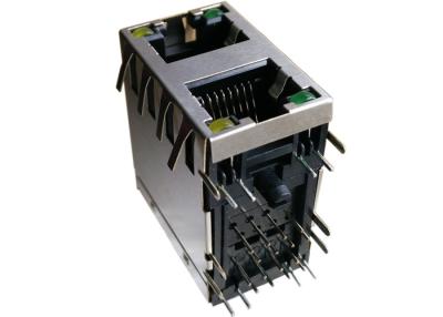 China ARJM21A1-A12-AA-EW2 2x1 Ethernet Stacked Rj45 Jack With 10/100 Base-T for sale