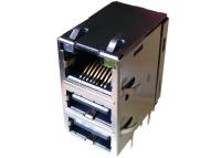 China 1840028-2 Rj45 Over Dual USB Mag45 TM 10/100  W/LED Ground Shiled USB 2 Rj45 for sale