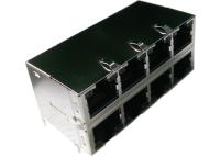 China 1840230-3 Gigabit Modular Jack 2X4 Offset MAG45 W/ Leds ,10 PIN Vertical for sale