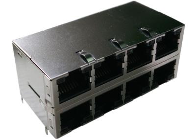 China 1840230-1 Gigabit Modular Jack 2X4 Offset Rj45 W/ Led 10 PIN Vertical 1840230-2 for sale