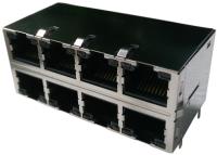 China 1840230-1 Gigabit Modular Jack 2X4 Offset Rj45 W/ Led 10 PIN Vertical 1840230-2 for sale
