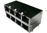 China 1840230-6 Stacked RJ45 Gigabit Modular Jack 2X4 W/ Led 10 PIN 1840230-7 for sale