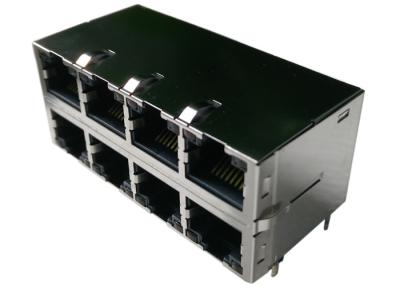 China 1840230-6 Stacked RJ45 Gigabit Modular Jack 2X4 W/ Led 10 PIN 1840230-7 for sale