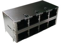 China 1840230-6 Stacked RJ45 Gigabit Modular Jack 2X4 W/ Led 10 PIN 1840230-7 for sale