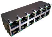 China 1840235-1 Stacked POE RJ45 Connector 2x6 10/100 POE Circuit W / Leds 1-1840235-4 for sale