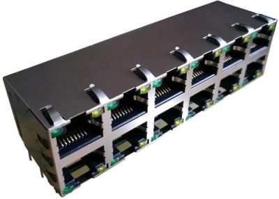 China 1-1840235-1 POE Stacked Jack 2x6 RJ45 10/100 POE Circuit W / Leds 1-1840235-2 for sale