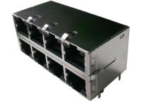 China 1840275-3 POE Staked 2x4 RJ45 Connector 10/100 POE Circuit W/Leds 1840275-4 for sale