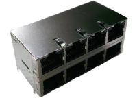 China 1840275-3 POE Staked 2x4 RJ45 Connector 10/100 POE Circuit W/Leds 1840275-4 for sale