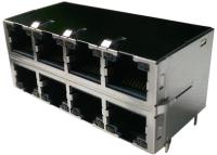 China 1-1840275-3 Stacked POE Magjack 2x4 10/100 POE Circuit W/Leds 1-1840275-4 for sale