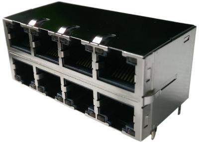 China 1-1840275-3 Stacked POE Magjack 2x4 10/100 POE Circuit W/Leds 1-1840275-4 for sale