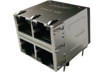China 6368511-1 Magnetics Stacked Modular Jack, 2X2 W / Leds, Gigabit RJ45 6368511-2 for sale