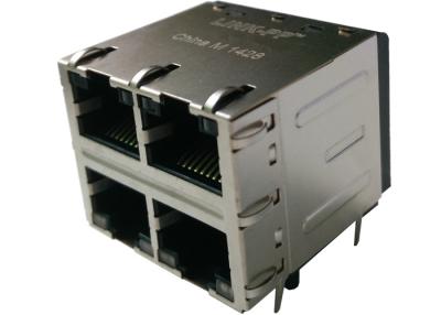 China 6368511-1 Magnetics Stacked Modular Jack, 2X2 W / Leds, Gigabit RJ45 6368511-2 for sale