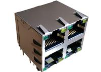 China 6368511-3 Magnetics Stacked Modular Jack, 2X2 W / Leds, Gigabit RJ45 6368511-2 for sale