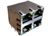 China 6368511-4 Magnetics Stacked Modular Jack, 2X2 W / Leds Gigabit RJ45 6368511-5 for sale