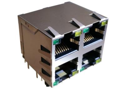 China 6368511-4 Magnetics Stacked Modular Jack, 2X2 W / Leds Gigabit RJ45 6368511-5 for sale