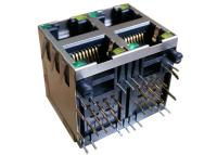 China 6368511-4 Magnetics Stacked Modular Jack, 2X2 W / Leds Gigabit RJ45 6368511-5 for sale
