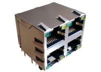 China 1-6368511-1 Stacked RJ45 Magnetic 2X2 Port Connector Gigabit RJ45 9-6368511-4 for sale