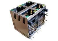 China 1-6368511-1 Stacked RJ45 Magnetic 2X2 Port Connector Gigabit RJ45 9-6368511-4 for sale