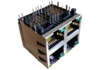 China 1-6368511-2 Stacked RJ45 Magnetic 2X2 Port Connector Gigabit RJ45 1-6368511-3 for sale