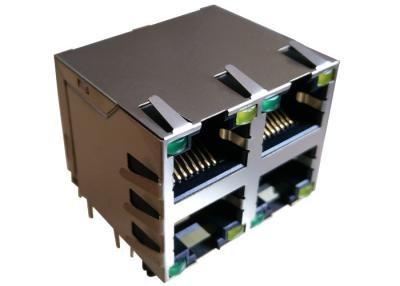 China 1-6368511-4 Stacked RJ45 Magnetic 2X2 Port Connector Gigabit RJ45 1-6368511-3 for sale