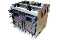 China ARJM22A1-A12-NN-EW2 Stacked 2x2 Port RJ45 Magjack 10 / 100 Base - T With LED for sale