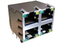 China 2-6368511-2 Gigabit RJ45 Stacked modular Jack 2X2 Port Connector 2-6368511-4 for sale