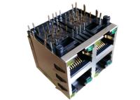 China 2-6368511-2 Gigabit RJ45 Stacked modular Jack 2X2 Port Connector 2-6368511-4 for sale