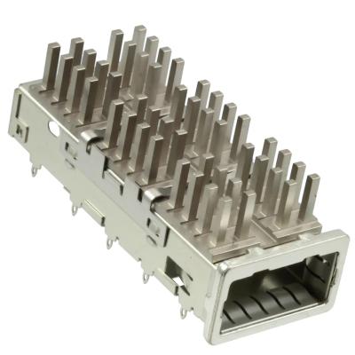 China 2057855-1 QSFP+ Cage with Heat Sink 1 Port EMI Shielded for sale