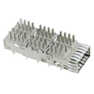 China 2170450-1 QSFP Cage Assembly With Heat Sink 1x1 Port EMI Springs for sale