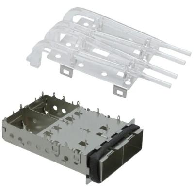 China 2007180-1 SFP+ Cage Ganged 1 X 2 Connector 16 Gb/S Included Lightpipe for sale