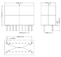 China L1CN001-0 Compatible LINK-PP LP81801NL 1000 Base - T Single Port LAN Filte Transformer 18PIN for sale