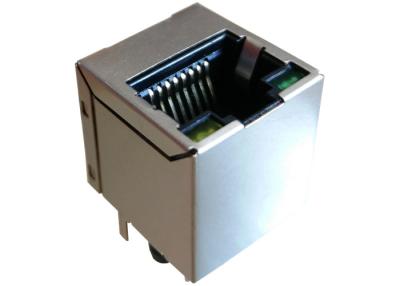 China Vertical RJ45 Jack With LED, ARJC07-111071A 10/100 Magnetic Integrated Rj45 Jack for sale