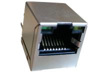China Vertical RJ45 Jack With LED, ARJC07-111071A 10/100 Magnetic Integrated Rj45 Jack for sale