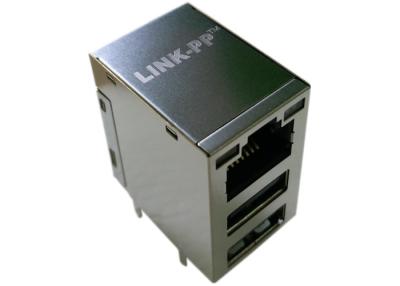 China ARJE-0029 RJ45 USB Connector Thru-Hole 100 Base-T RJ45 / Dual USB stacked for sale