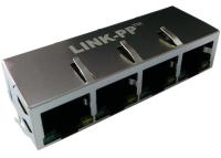 China LPJ46201AFNL Cross SI-40144 Belfuse MagJack 4x10/100Base-T, Through Hole for sale