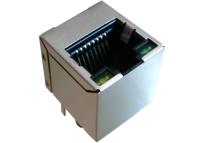 China XRJV-01V-4-D12-380 RJ45 Vertical Mount 8P8C Shielded, Thru-hole, 10/100B LED for sale
