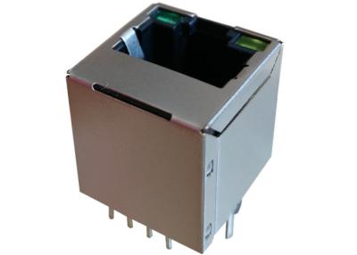 China XRJV-01V-4-D12-180 Vertical RJ45 Jack 8P8C Shielded 10/100Mbps Magnetics for sale