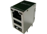 China LPJU6650BONL Cross 7497110616 Magjack RJ45 USB Connector 10/100/1000 BaseT for sale