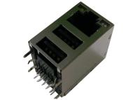 China Pulse JW0-0006NL RJ45 + 2USB Connector 3port 1000 Base-Tx USB Stacked Rj45 for sale