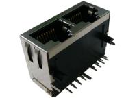 China J8064E62NL Dual Port 100 Base-TX , Fast Ethernet RJ45 1x2 Tab-Down Female jack for sale