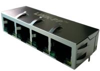 China LA4T109-34LF Quad 1x4 1000Base-T Multi-port RJ45 integrated Connector for sale